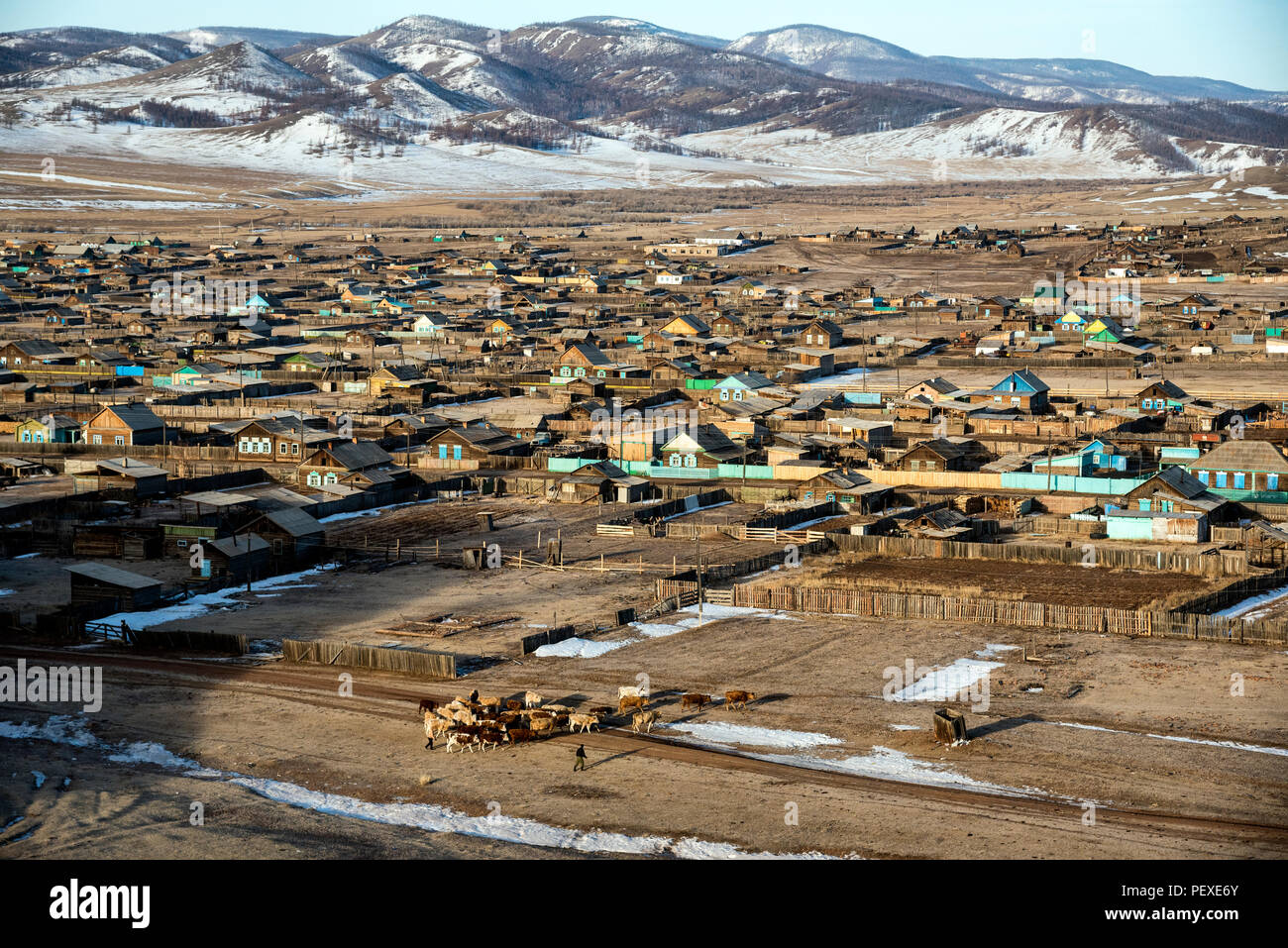 View of Shaman Village Tashir is 80 km far from Mongolia Border in ...