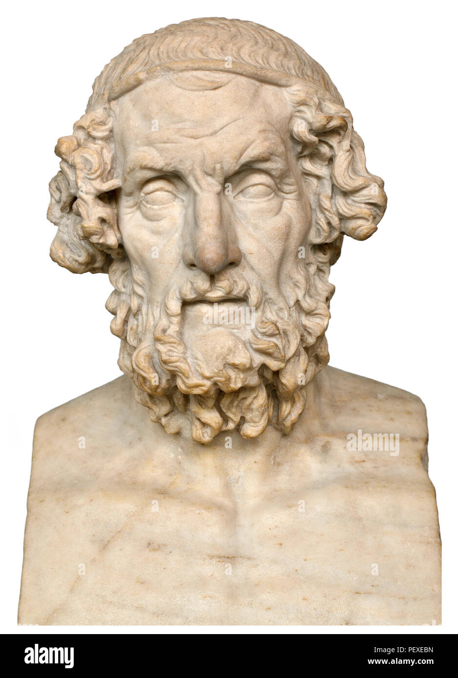 Marble bust of Homer (author of the Iliad and the Odyssey: 7th/8thC BC ...