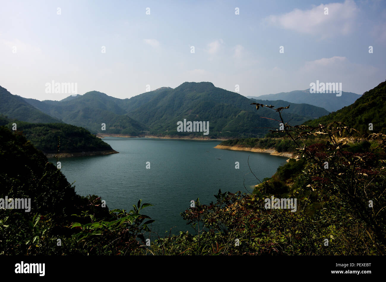 Natural Landscape of River and Mountains in China Stock Photo - Alamy