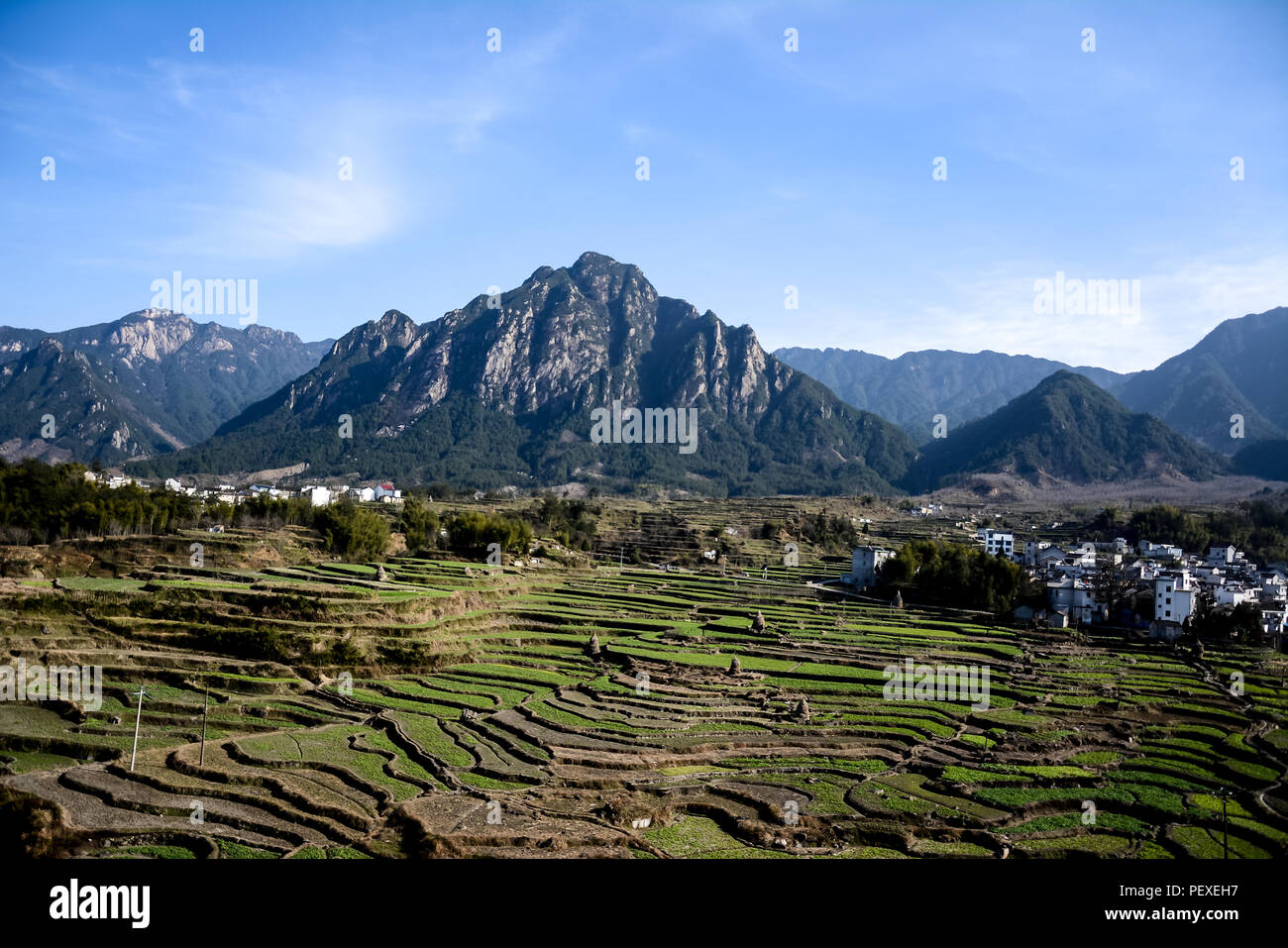 A Large of Terrace in the Mountain Area Stock Photo - Alamy