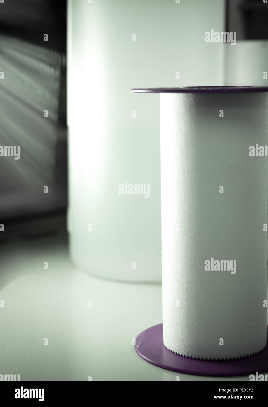 Roll of white plaster for medical use. No people Stock Photo - Alamy