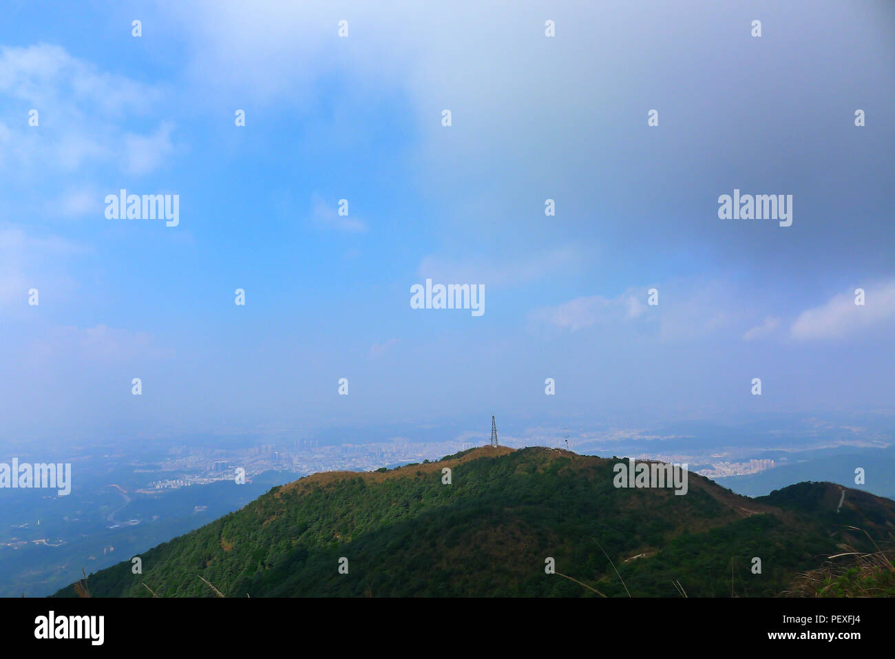 Mountains and Distant Buildings From a High Level Stock Photo - Alamy