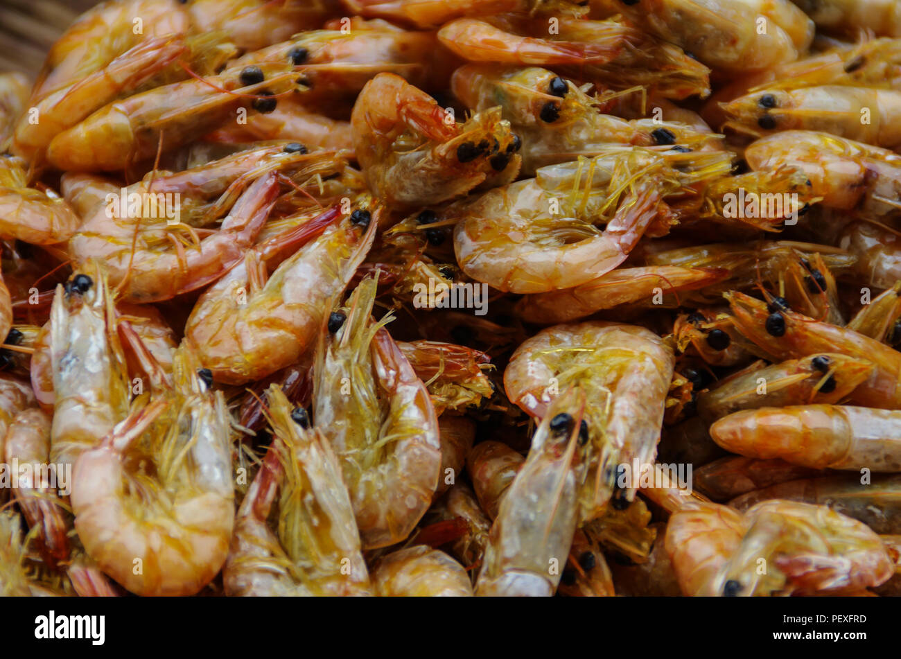 A Close-up of A dish of Cooked Shrimp Stock Photo - Alamy