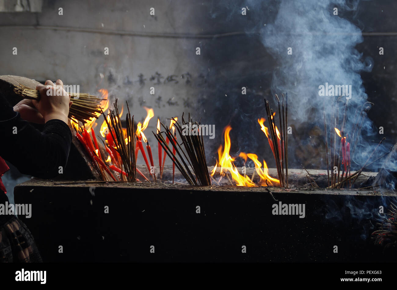 Many Sticks of Incense for Praying Stock Photo - Alamy