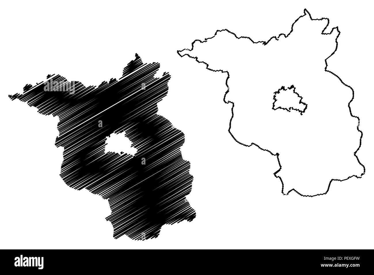 Brandenburg (Federal Republic of Germany, State of Germany) map vector ...