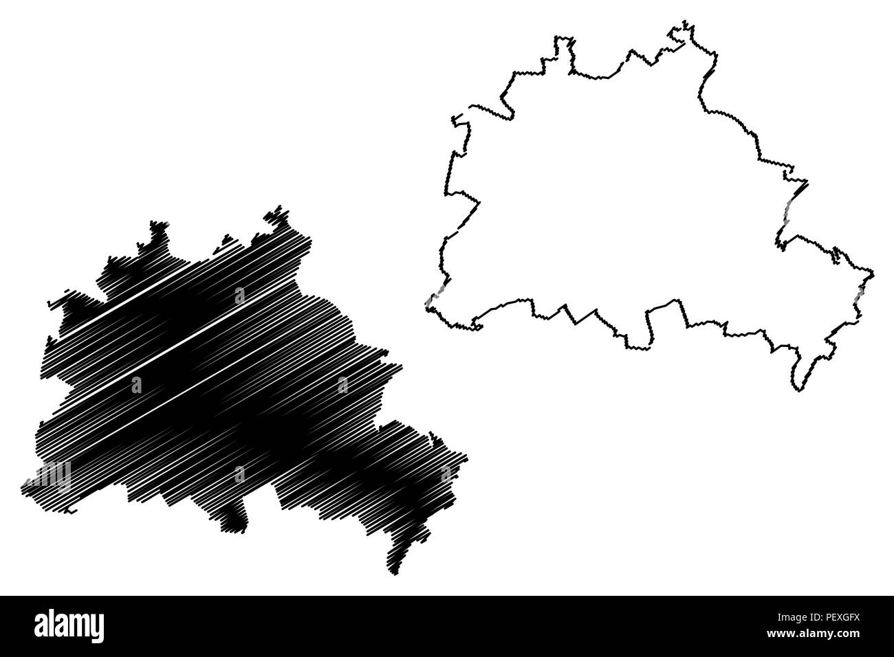 Berlin (Federal Republic of Germany, State of Germany) map vector ...