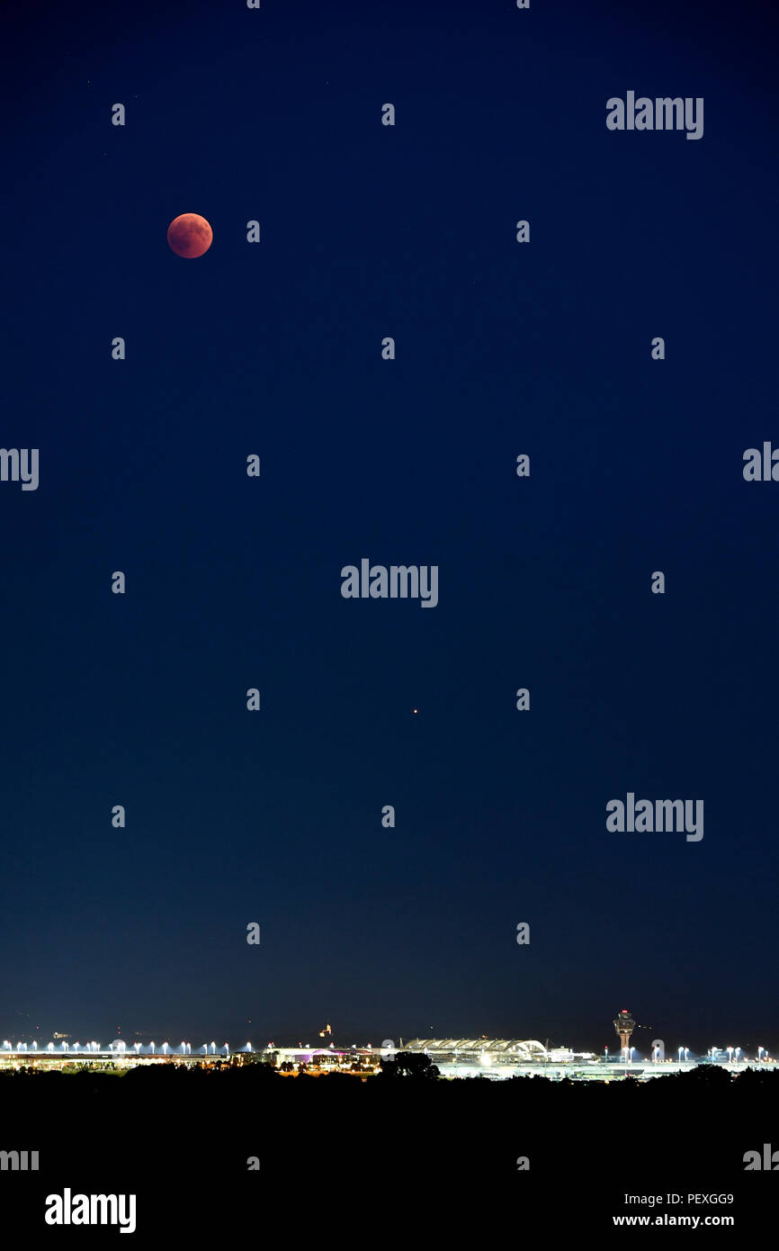 lunar eclipse, eclipse of the Moon, full Moon, Blood Moon, Mars, red ...