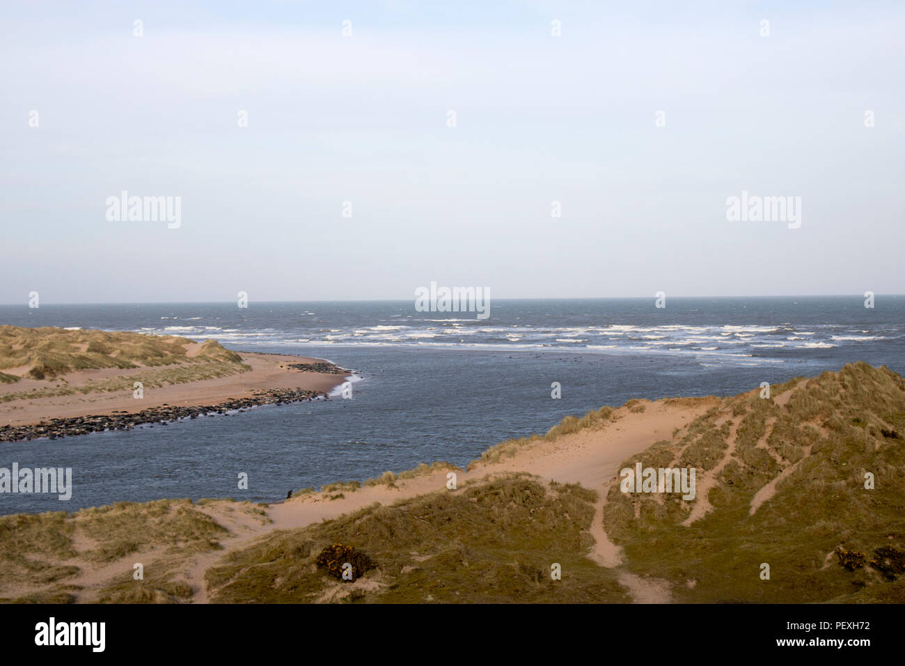 Mouth of Ythan Estuary at Newburgh Beach Stock Photo - Alamy