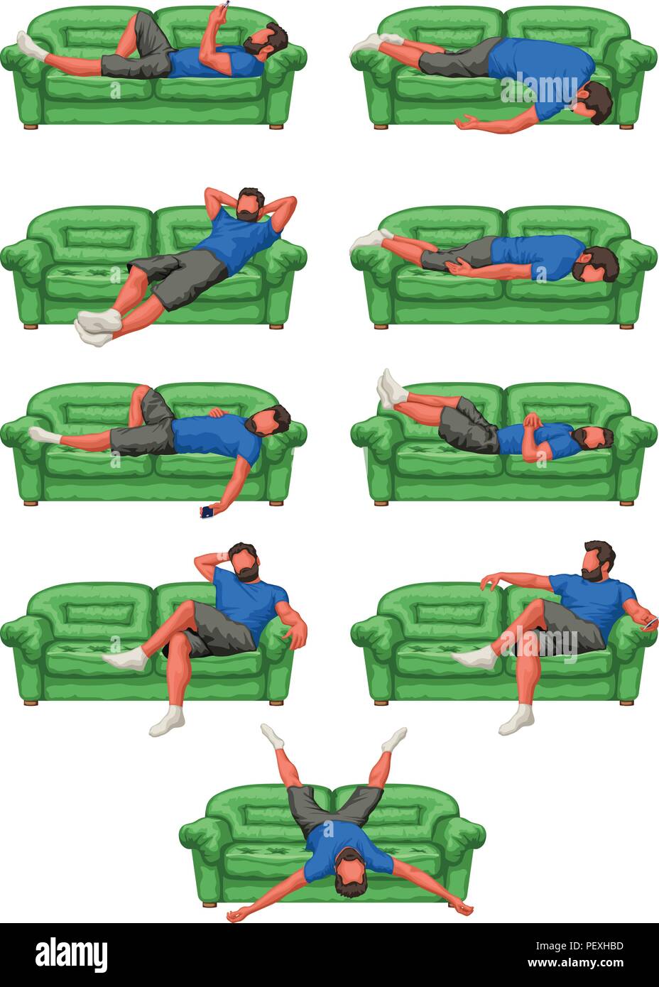 man on couch set Stock Vector Image & Art - Alamy