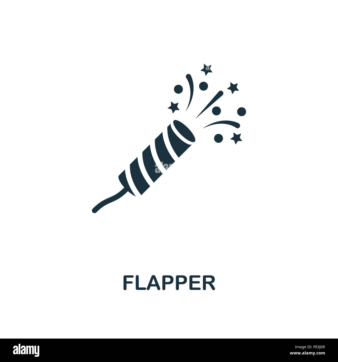 Flapper With Confetti creative icon. Simple element illustration ...