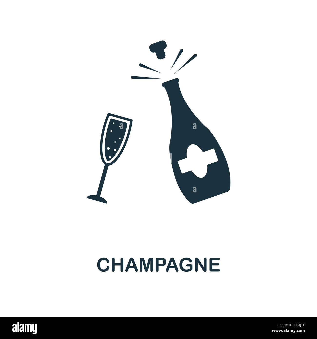 Champagne creative icon. Simple element illustration. Champagne concept ...