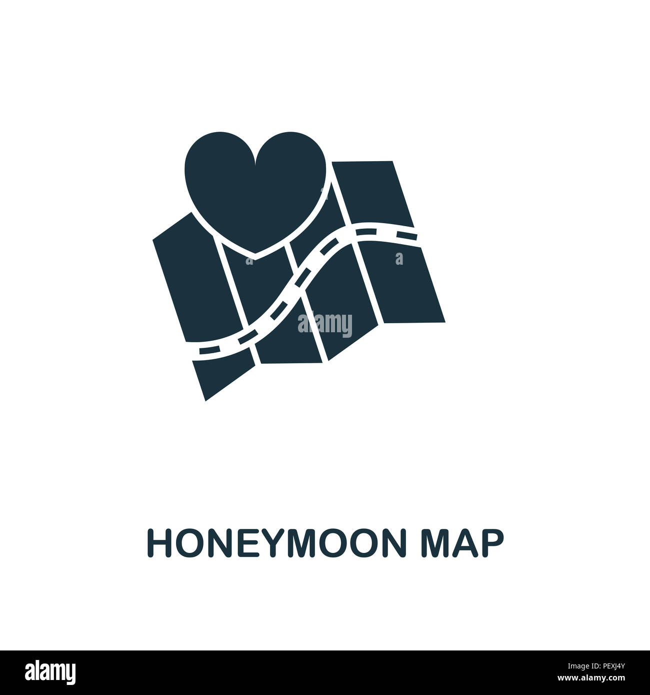 Honeymoon Map creative icon. Simple element illustration. Honeymoon Map ...