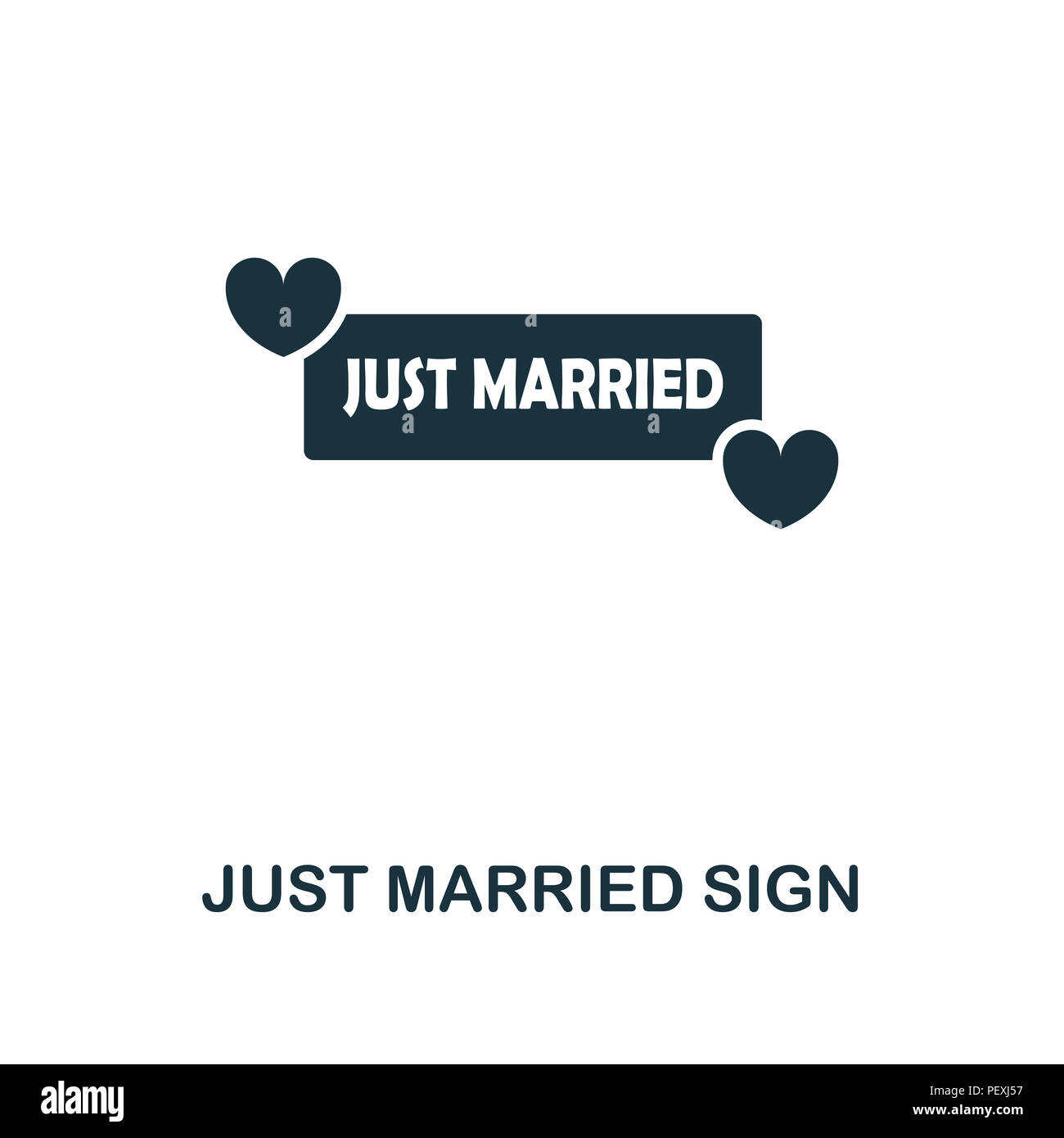 Just Married Sign creative icon. Simple element illustration. Just ...