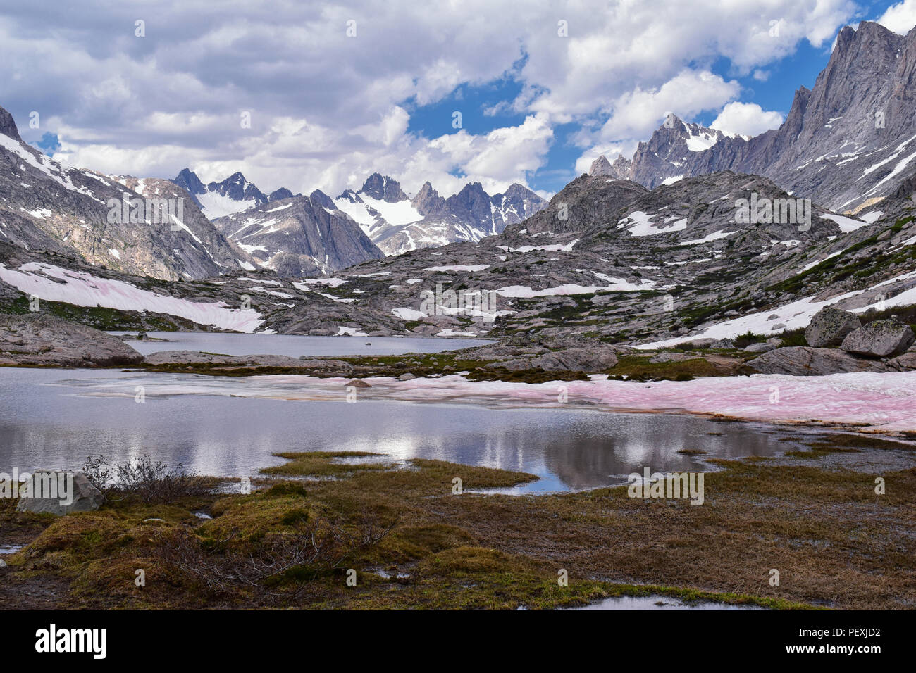 Upper and Lower Jean Lake in the Titcomb Basin along the Wind River ...