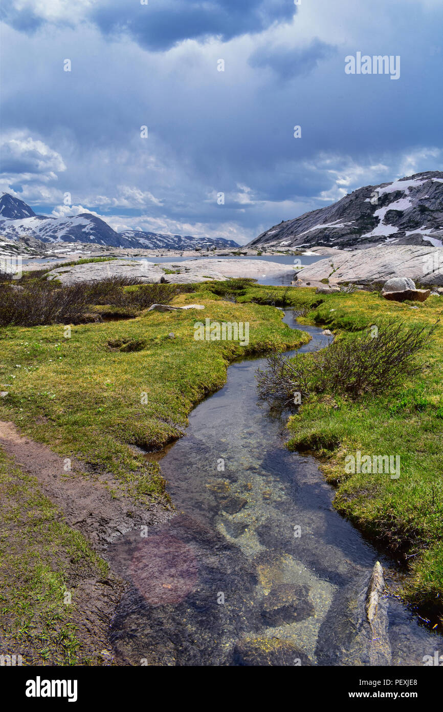 Upper and Lower Jean Lake in the Titcomb Basin along the Wind River ...