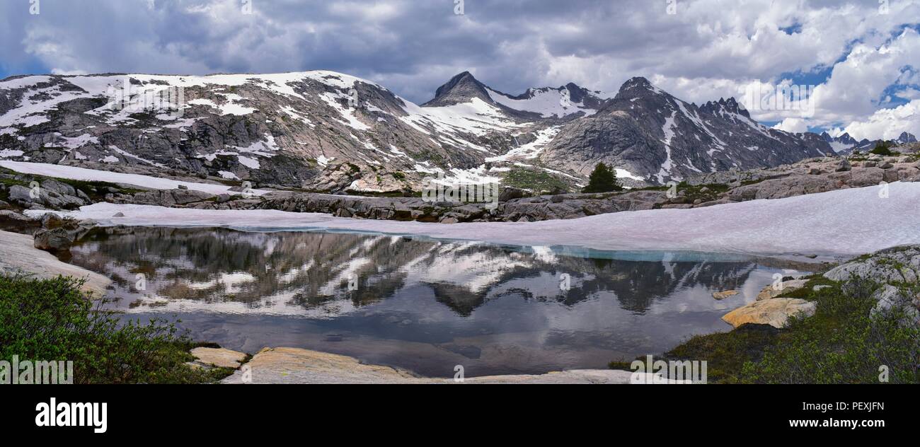 Upper and Lower Jean Lake in the Titcomb Basin along the Wind River ...