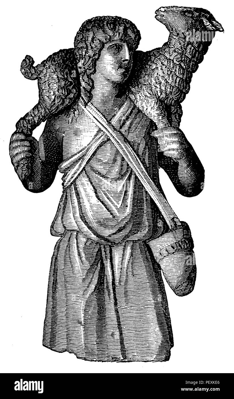 Jesus Christ as a good shepherd (in the Lateran Museum in Rome), 1898 ...
