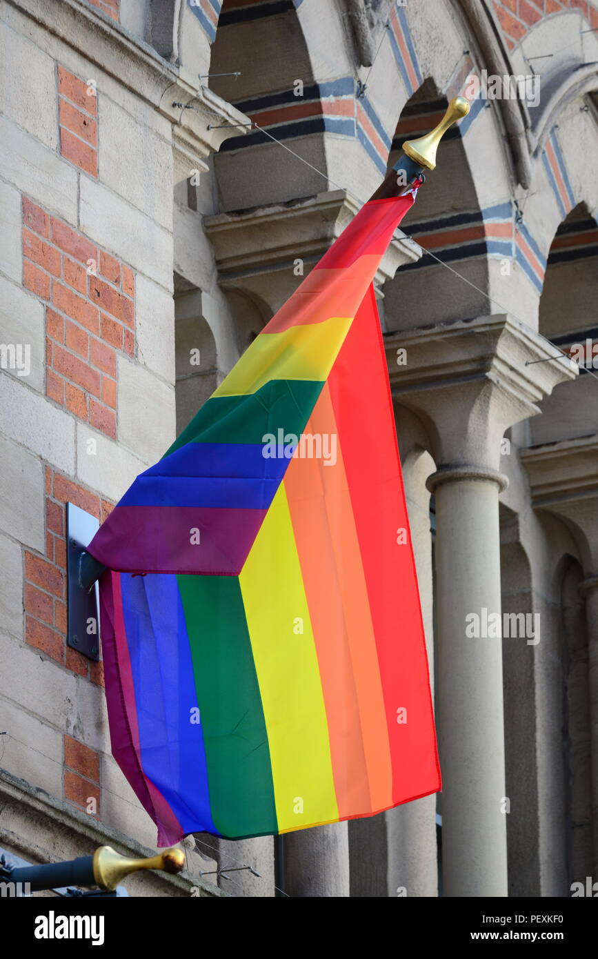 Displaying rainbow flag hi-res stock photography and images - Alamy