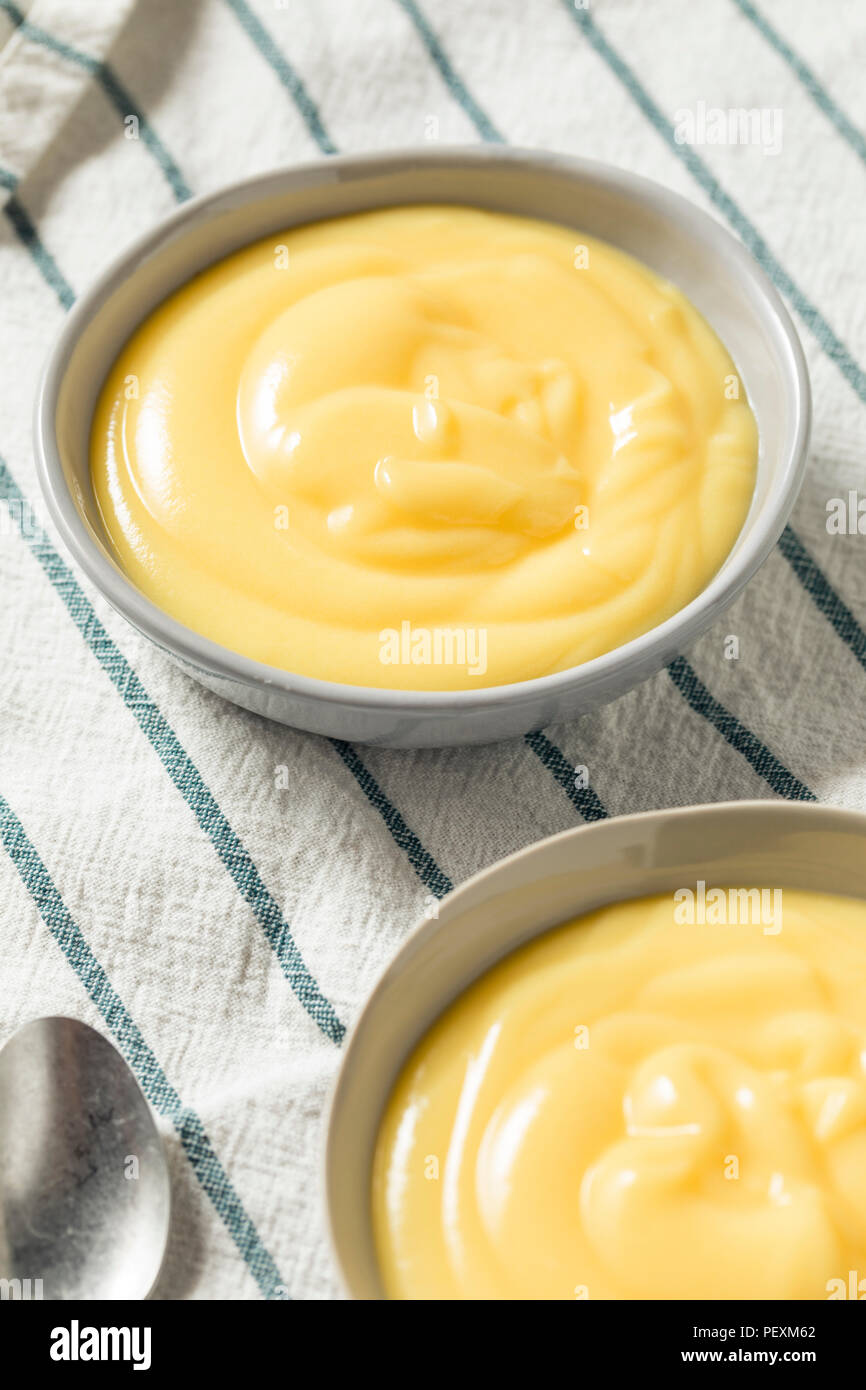 Homemade Vanilla Custard Pudding in a Bowl Stock Photo - Alamy