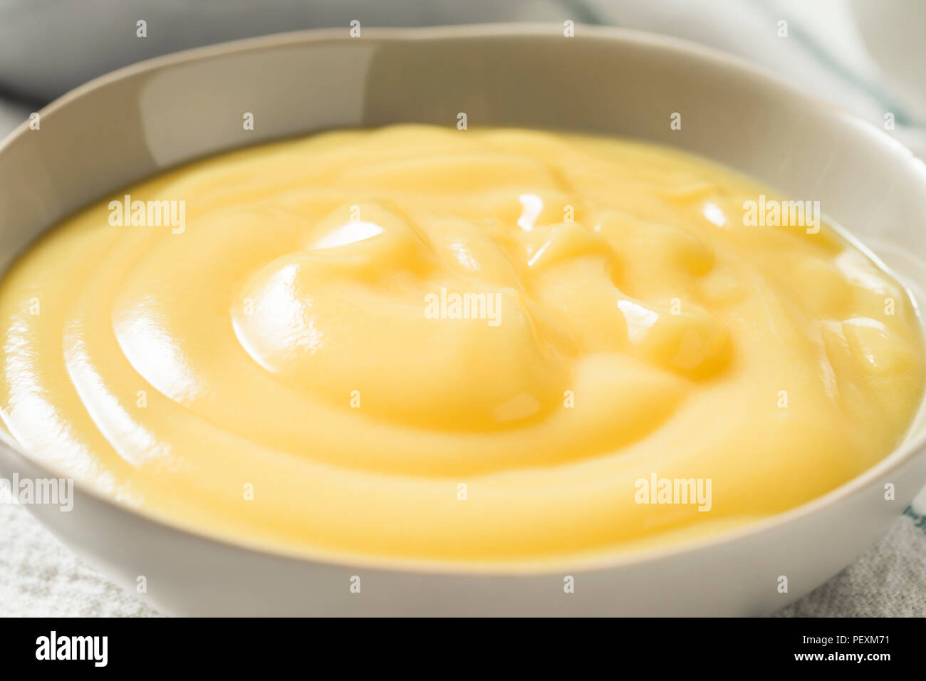 Homemade Vanilla Custard Pudding in a Bowl Stock Photo - Alamy