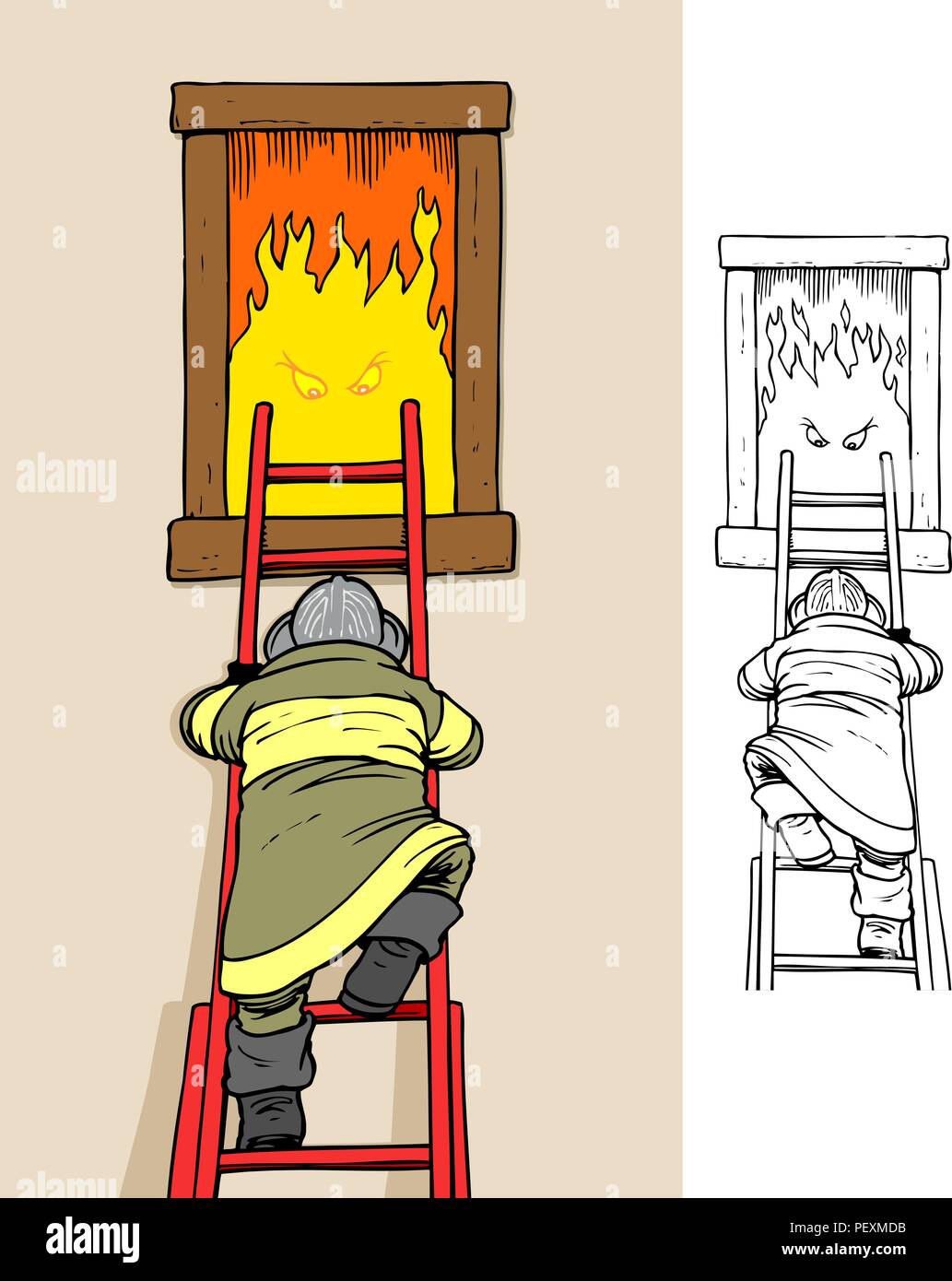 Fireman Climbing Ladder High Resolution Stock Photography and Images ...