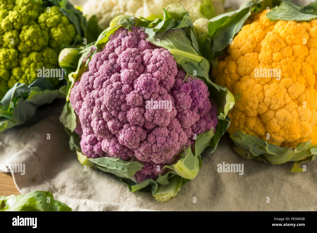 Raw Organic Multi Colored Cauliflower Ready to Cook Stock Photo - Alamy