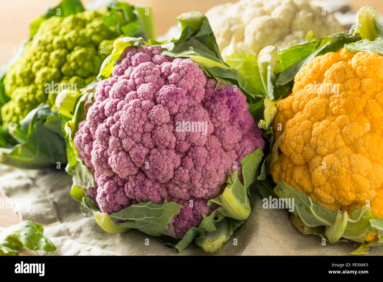 Raw Organic Multi Colored Cauliflower Ready to Cook Stock Photo - Alamy