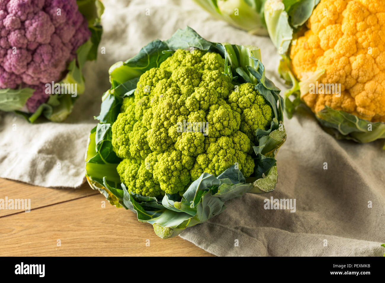 Raw Organic Multi Colored Cauliflower Ready to Cook Stock Photo - Alamy