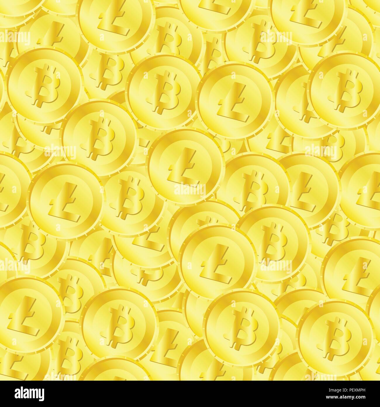 Seamless pattern of litecoin and bitcoin Stock Vector Image & Art - Alamy