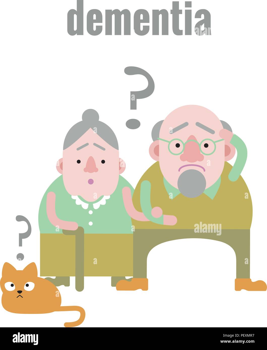 Elderly man and woman with dementia in confused state of mind Stock ...