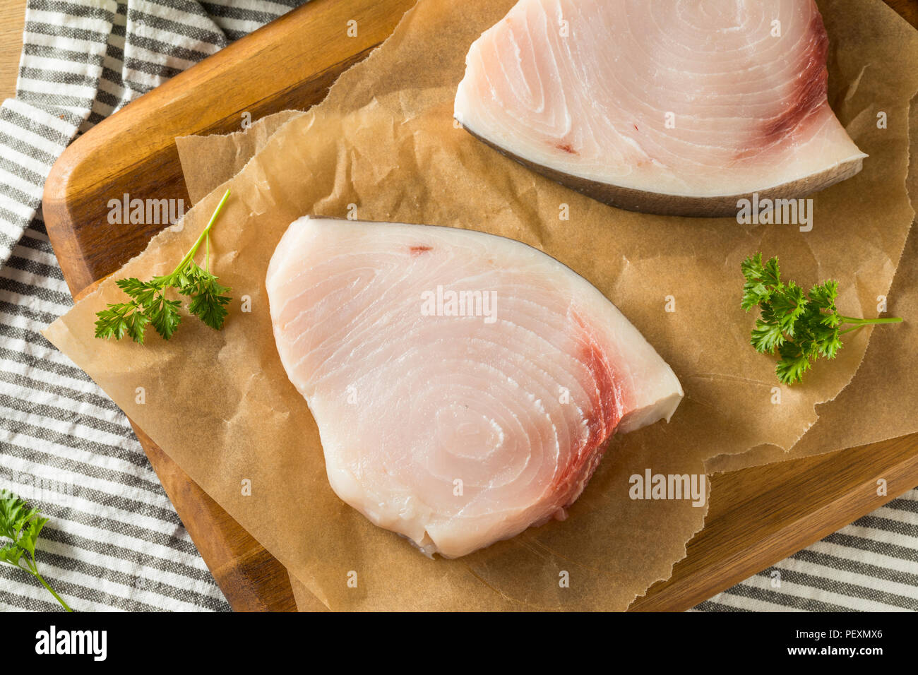 Raw Organic Swordfish Steak Filets Ready to Cook Stock Photo - Alamy