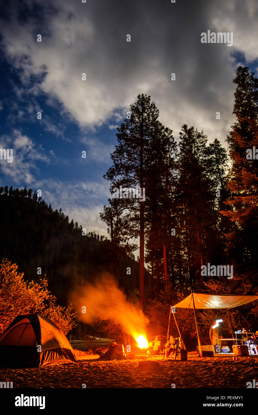 Campsite near Salmon River, Idaho, USA Stock Photo - Alamy
