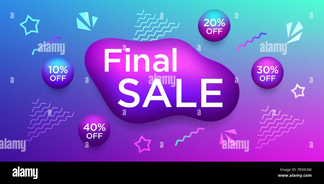 Colorful banner for Final Sale and discounts. Vector creative design of ...