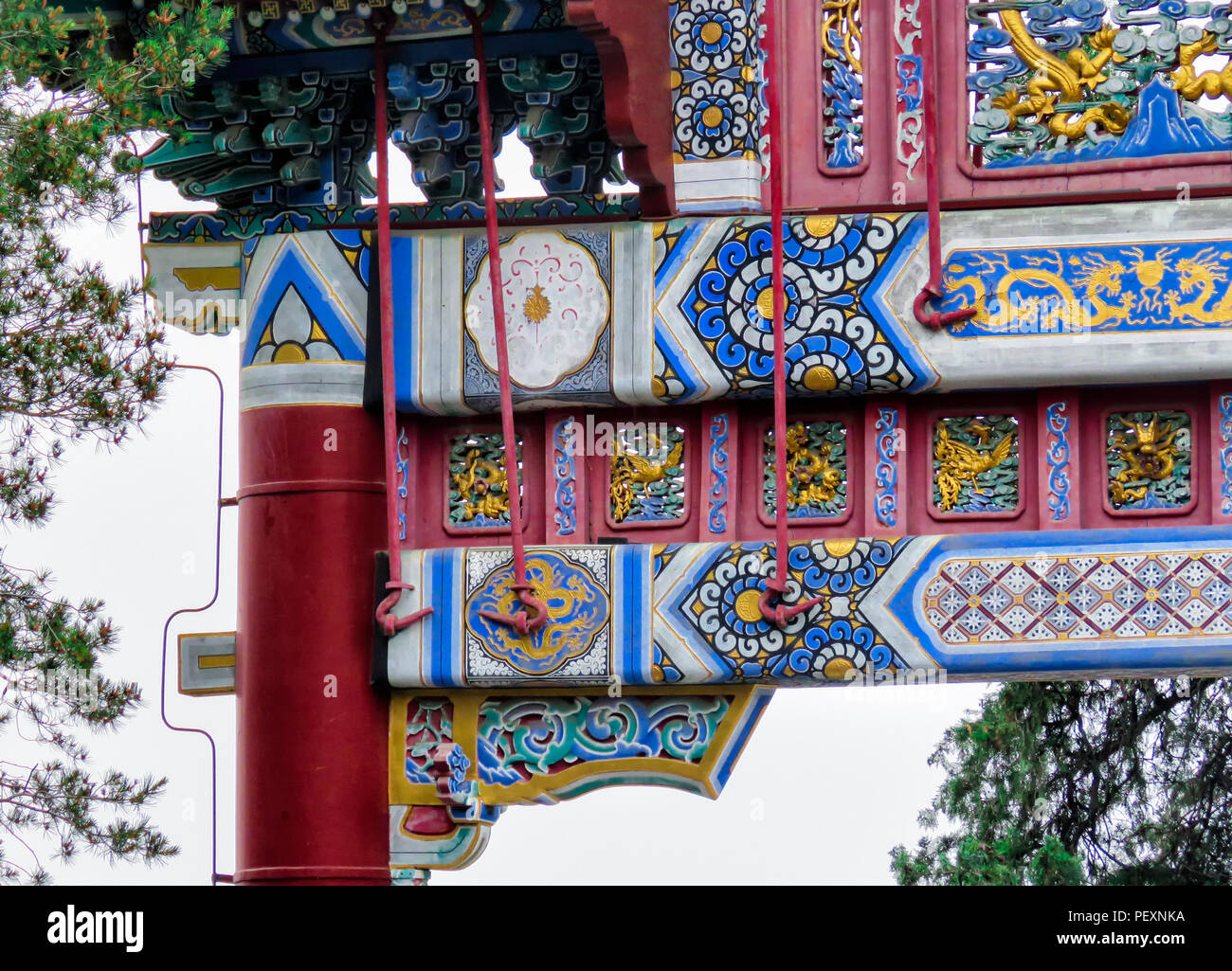 Summer Palace Gate ornaments in detail at Summer Palace, Beijing, China ...