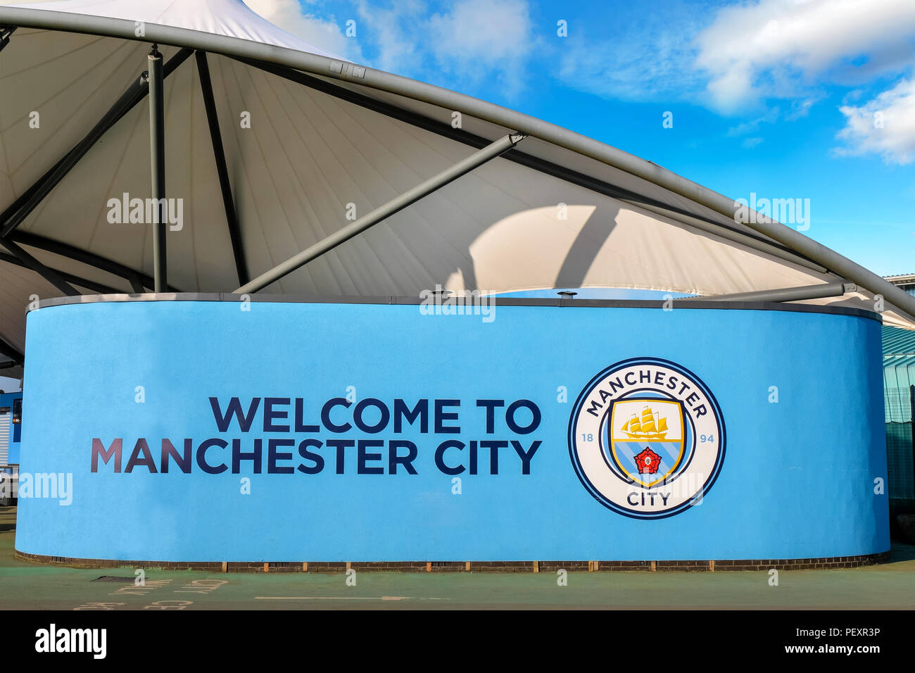 MANCHESTER, UNITED KINGDOM - MAY 19 2018: Manchester City Football Club ...