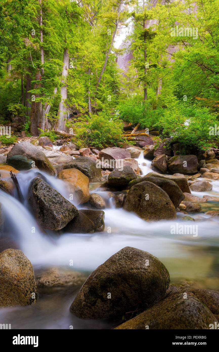 The creek below Shannon Falls in Provincial Park in Squamish Canada ...