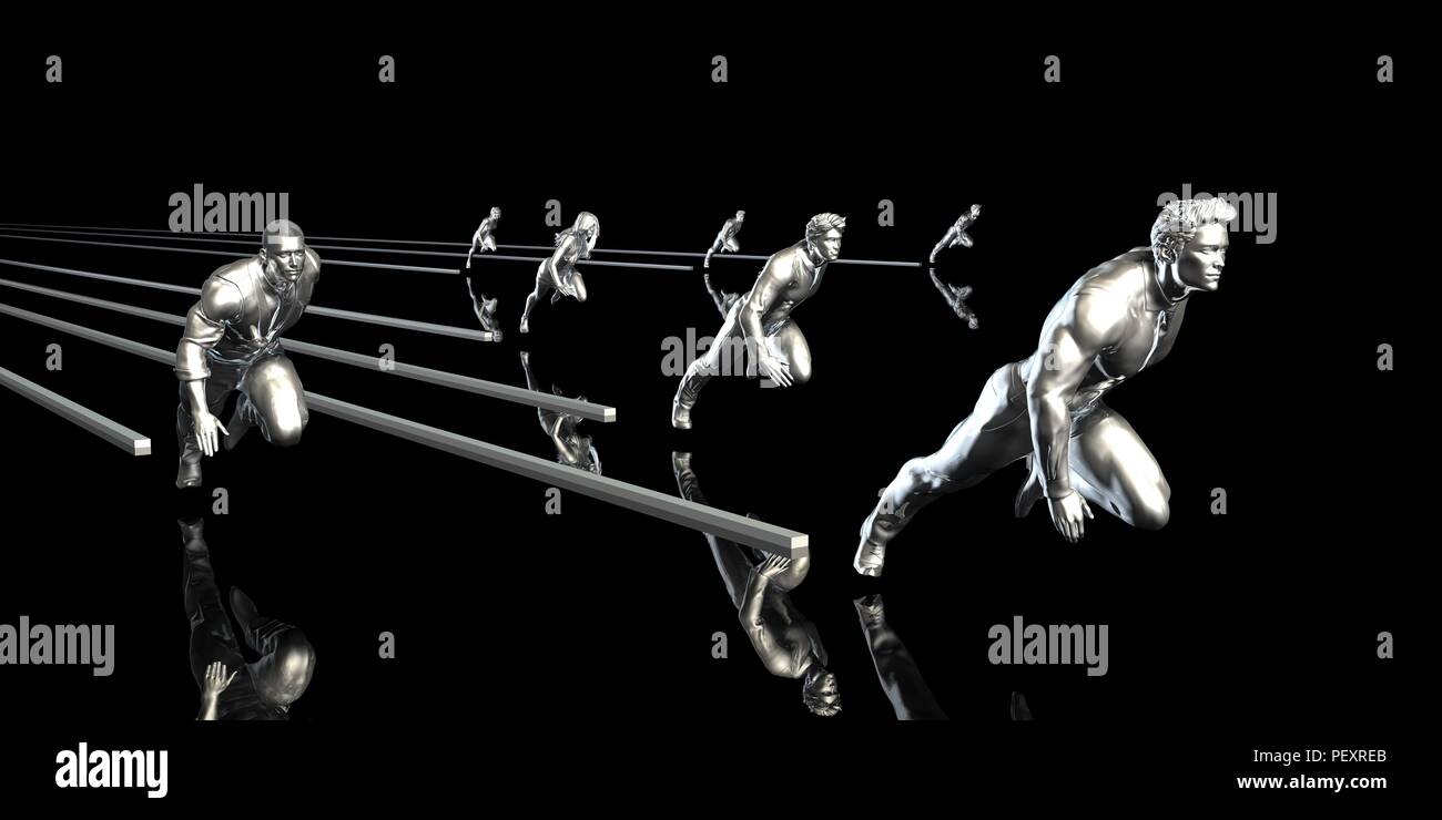 Market Leader with Company Team Leading to Success Stock Photo - Alamy