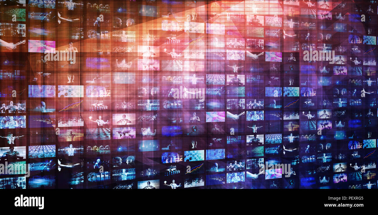 Multimedia Background for Digital Network on the Internet Stock Photo ...