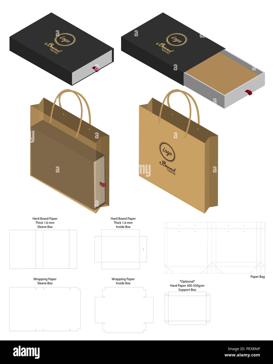 Blank paper bags set Stock Vector Images - Alamy