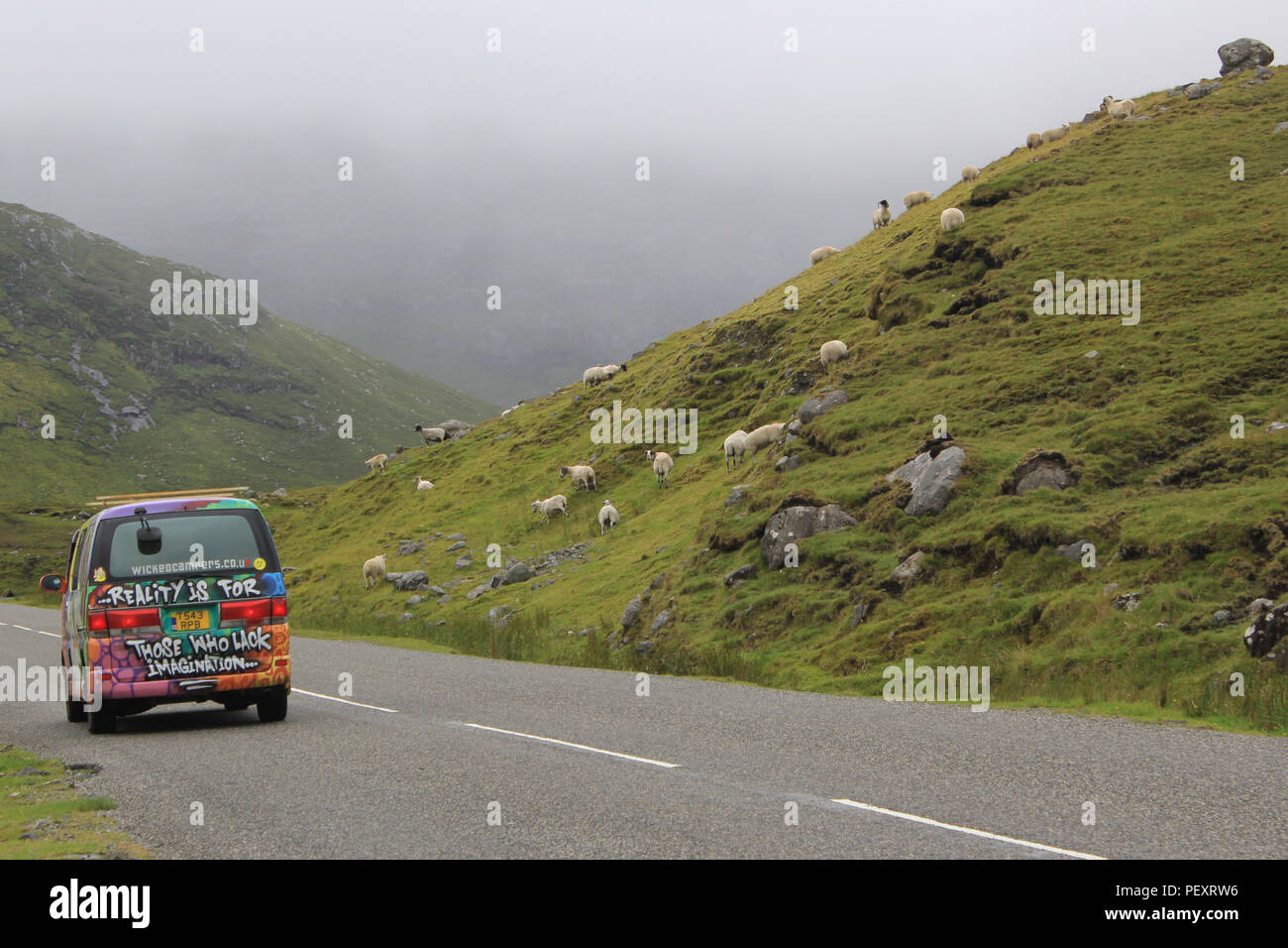 driving on Harris and lewis Stock Photo - Alamy