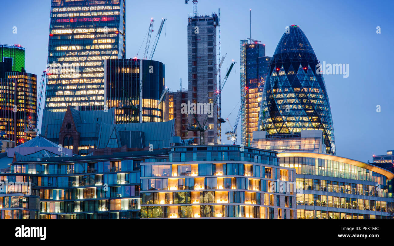 new modern buildings in London city Stock Photo - Alamy