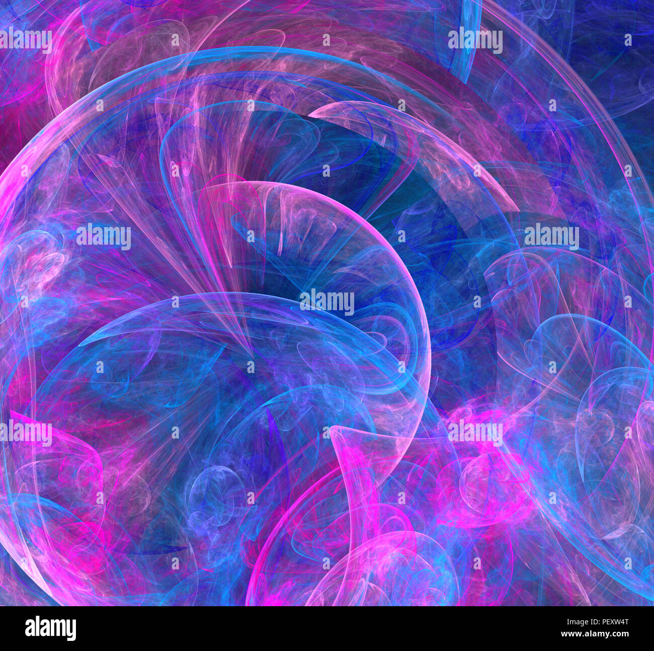 Abstract colorful blue and violet fractal on black background. Fantasy ...