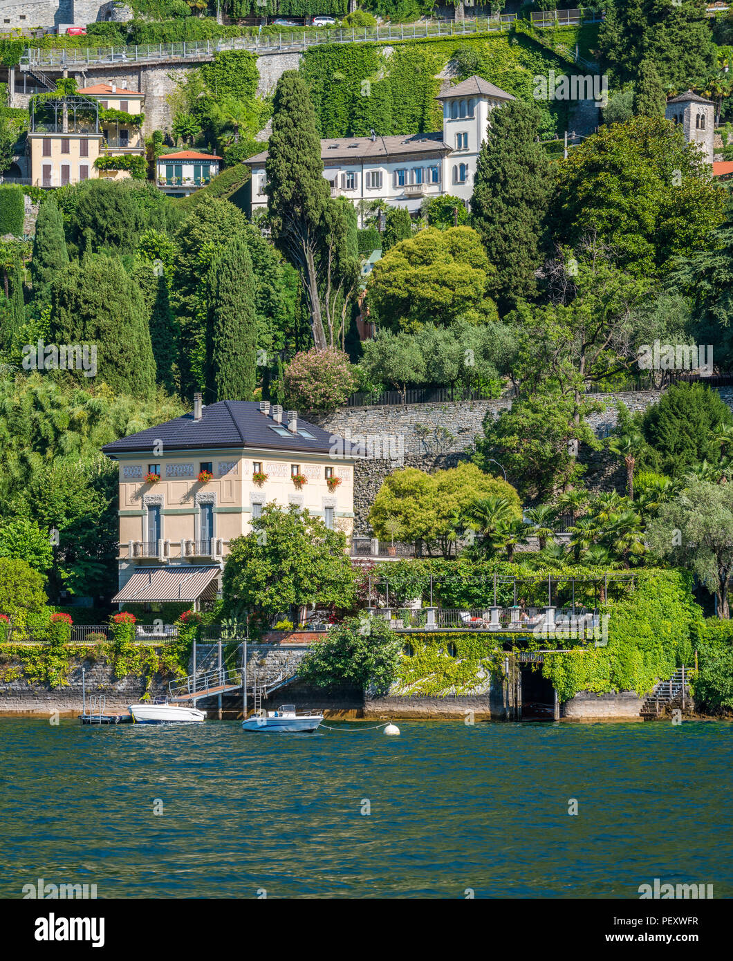 Scenic sight in Moltrasio, on Lake Como, Lombardy, Italy Stock Photo ...