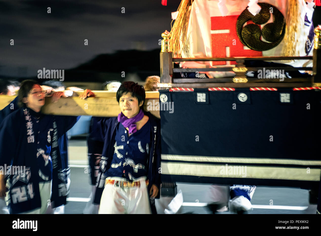 Kyoto, Japan: The Shintoist Japanese youth celebrate the matsuri ...