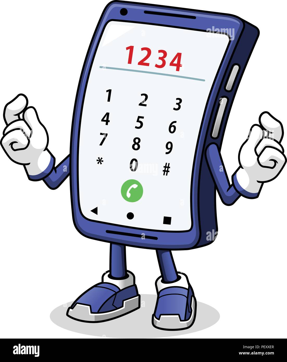 Smartphone mascot typing a number cartoon character design vector ...