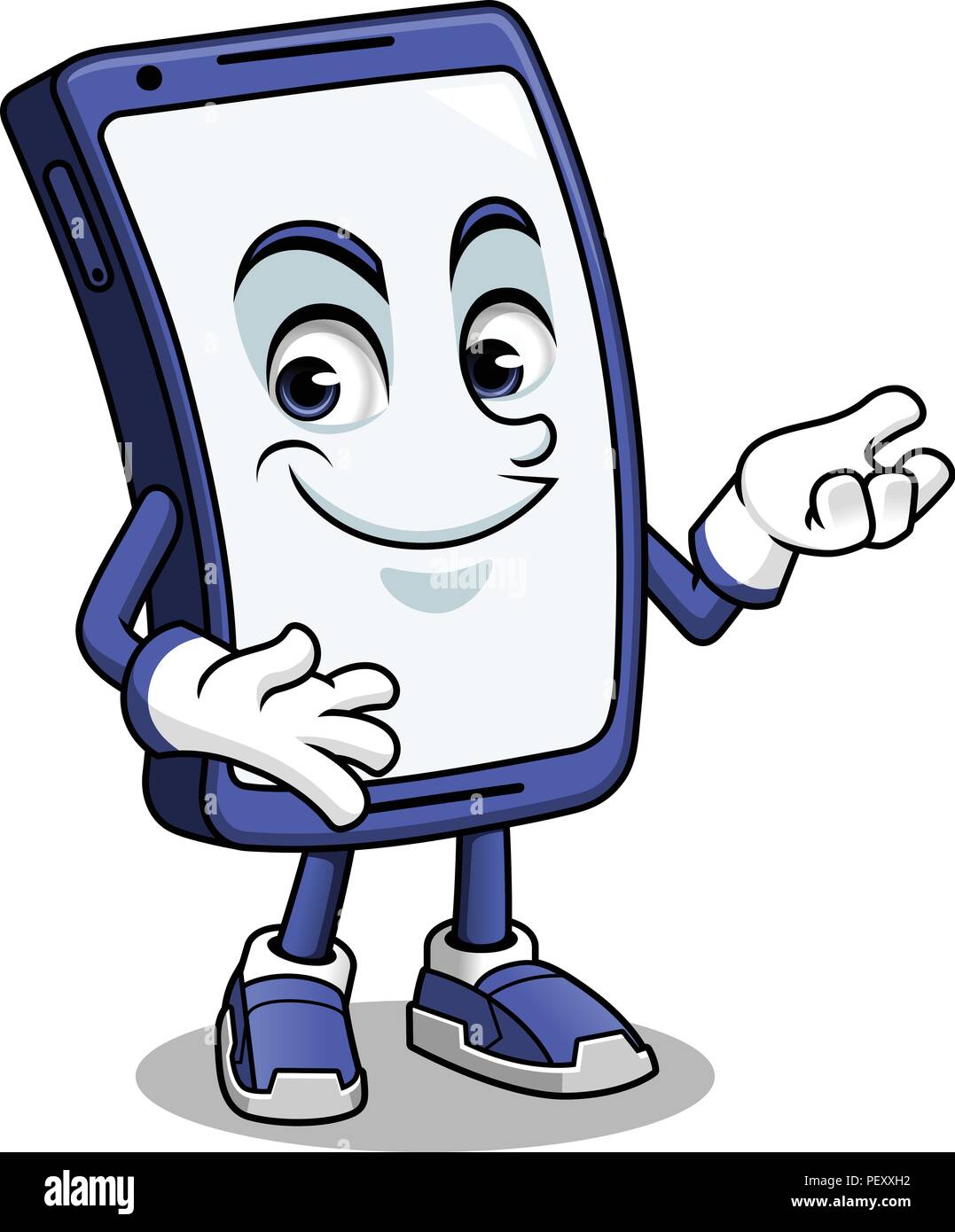 Smartphone mascot presenting cartoon character design vector ...