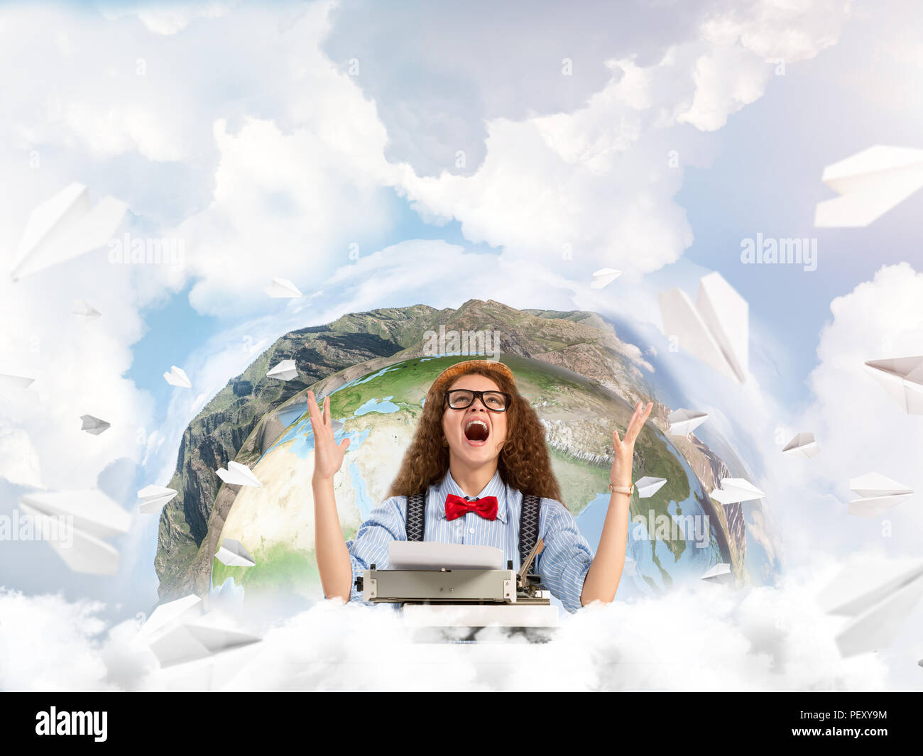 Creative inspiration of young female writer Stock Photo - Alamy