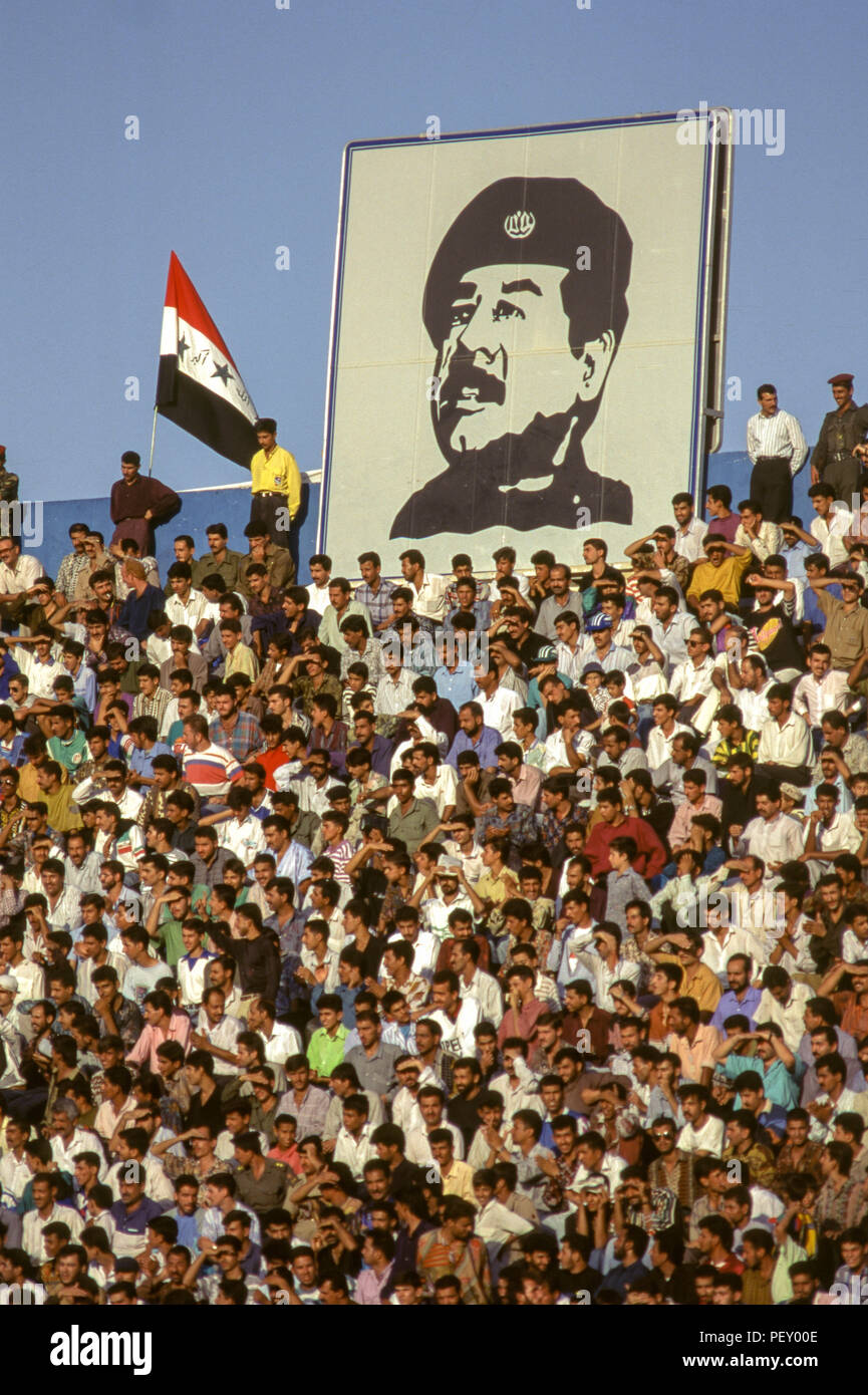 Baghdad, Iraq - 11 October 1995 - In the run up to voting, a football ...
