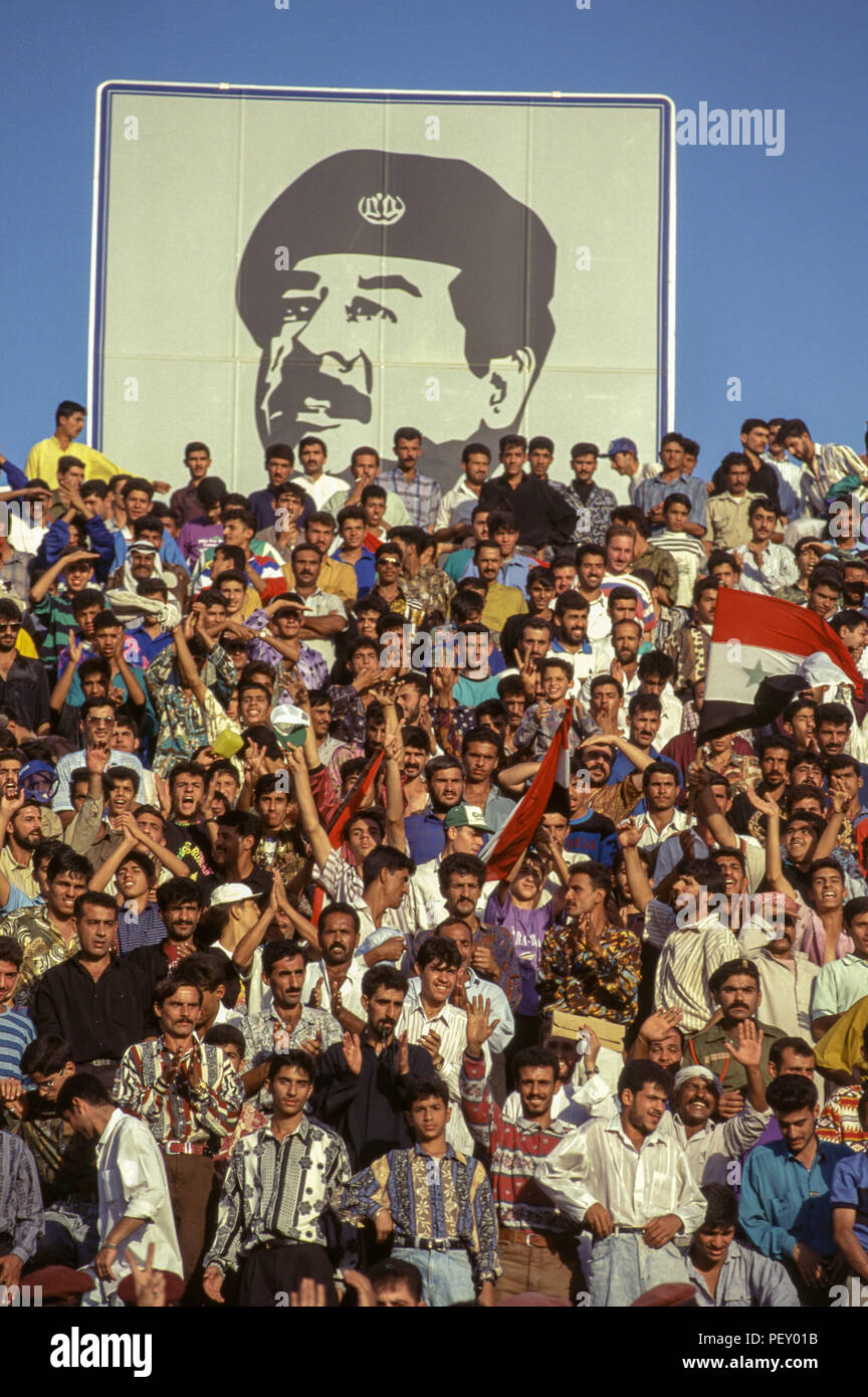 Baghdad, Iraq - 11 October 1995 - In the run up to voting, a football ...