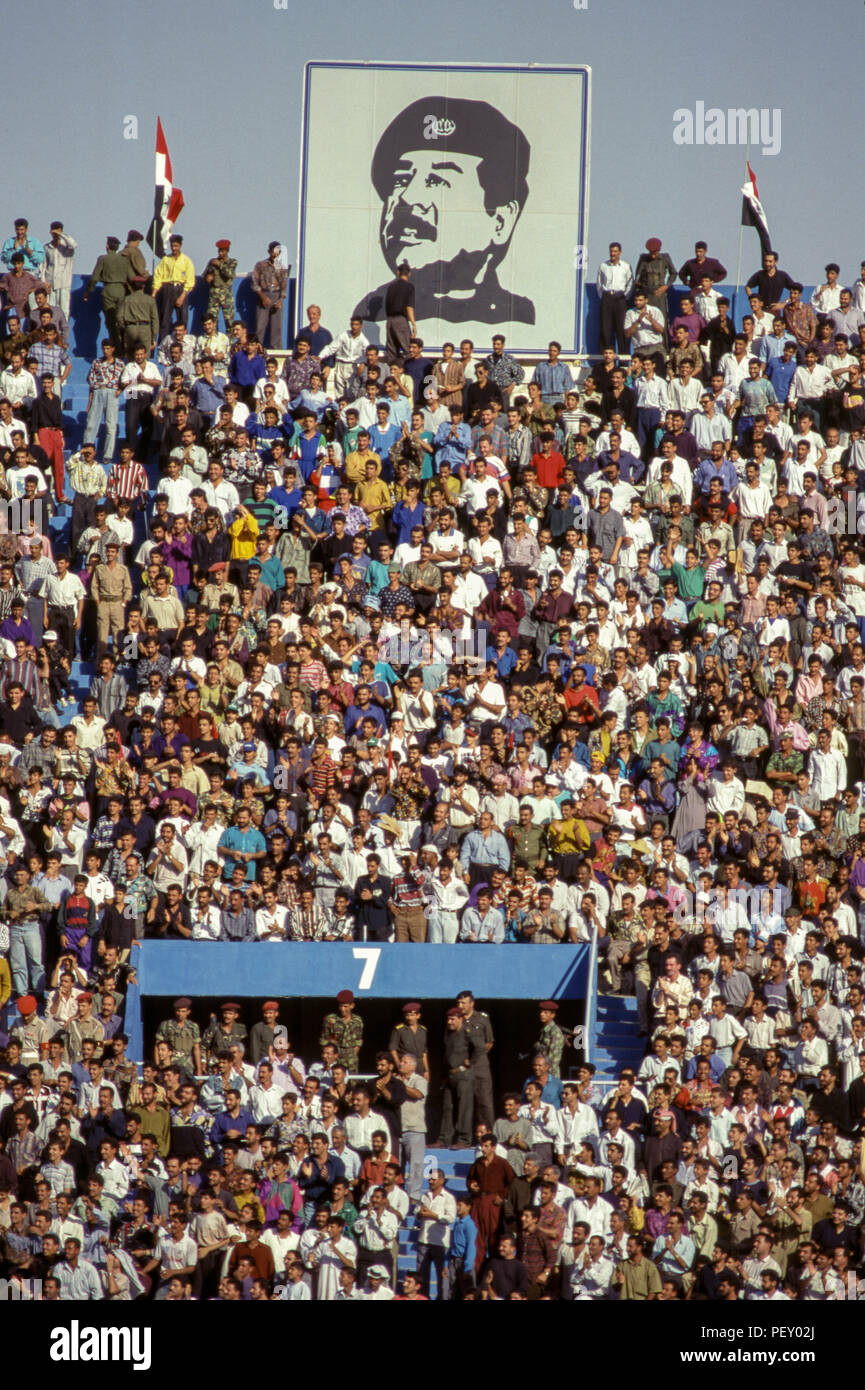 Baghdad, Iraq - 11 October 1995 - In the run up to voting, a football ...